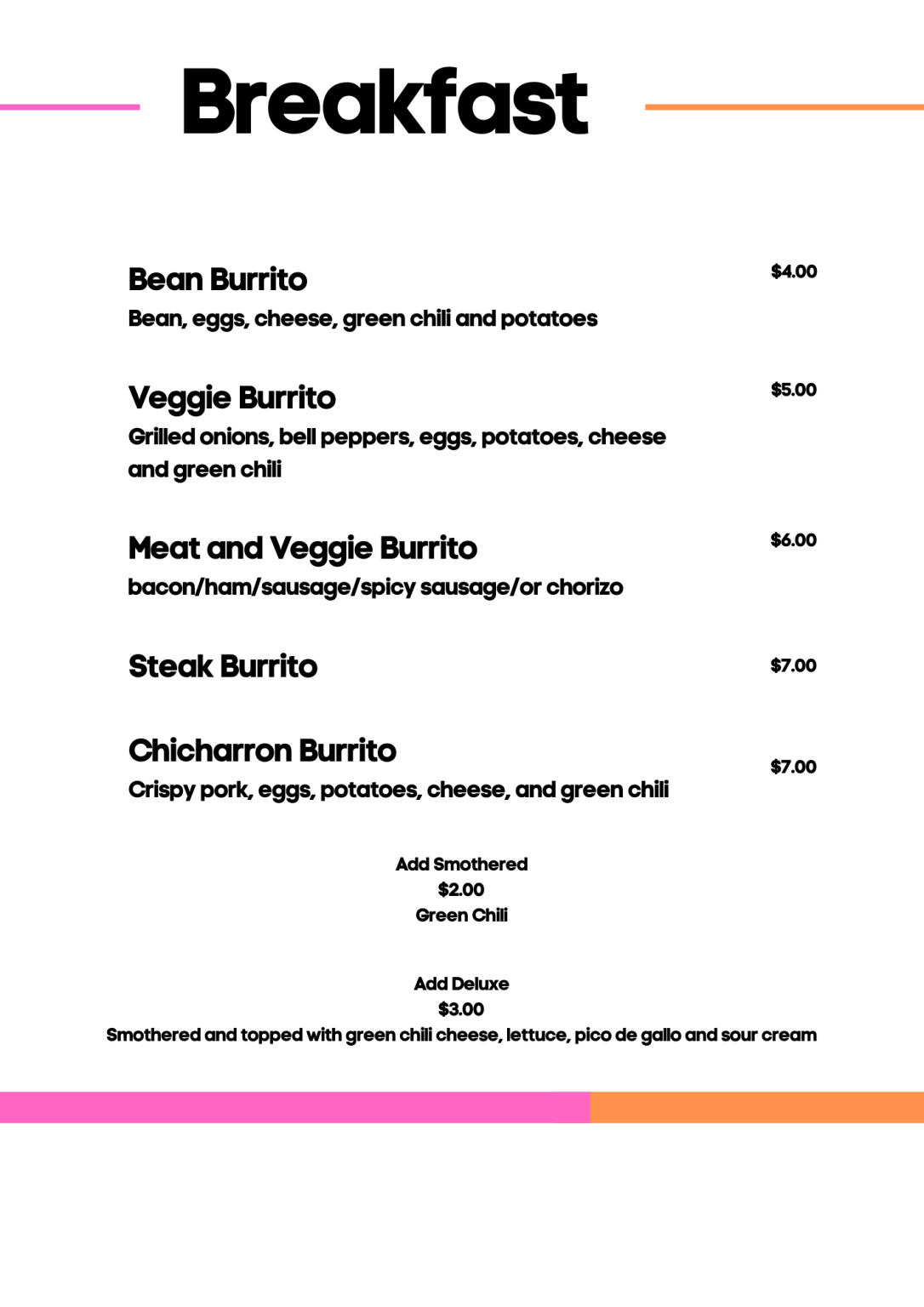 Menu – Rosa Mexican Kitchen