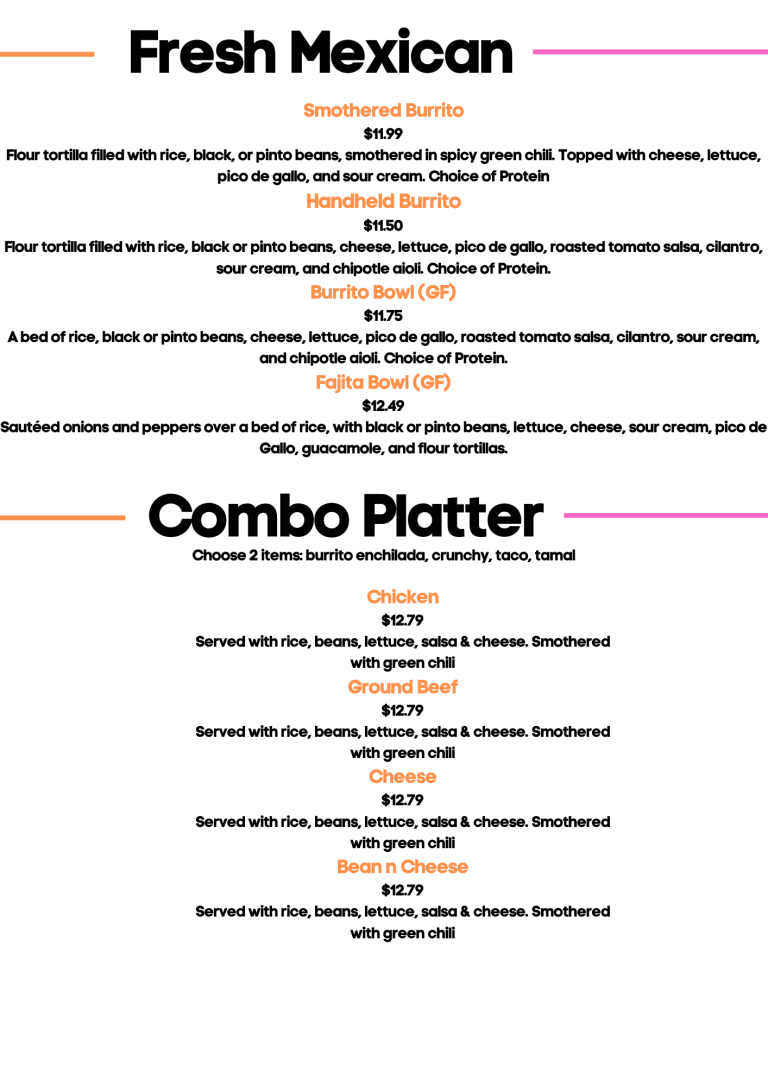 Menu – Rosa Mexican Kitchen