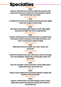 Menu – Rosa Mexican Kitchen